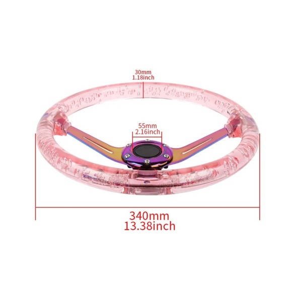 Other | 6holes 35mm Deep Dish Vip Pink Crystal Bubble Neo Chrome Spoke ...